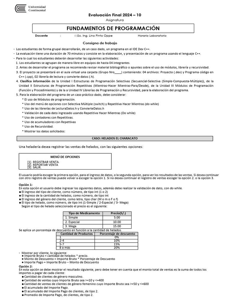Semana 16 Examen FINAL | PDF | Programación de computadoras | Informática