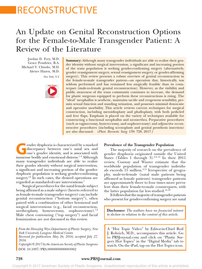 An Update On Genital Reconstruction Options For.46 | PDF | Medical ...