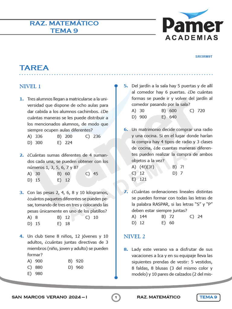 RM - Verano - 9 Tarea | PDF