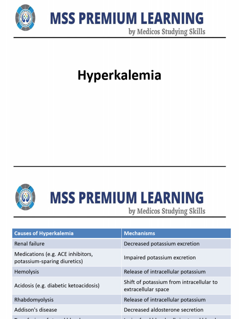 Lecture 1 Hyperkalemia | PDF | Science & Mathematics