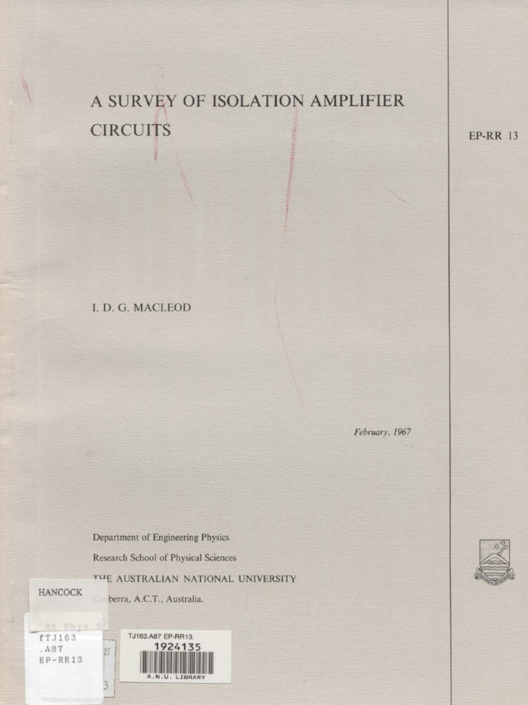 A Survey of Isolation Amplifier Circuits | PDF | Amplifier | Modulation
