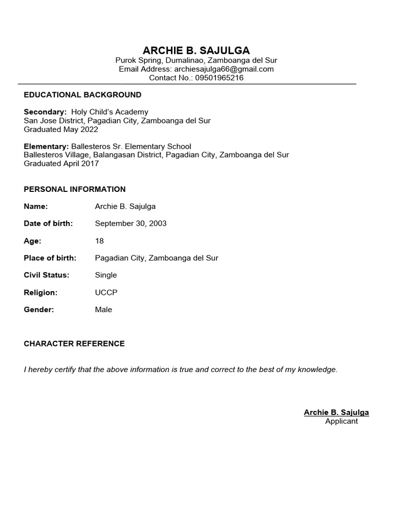 Archie Resume 2022 | PDF