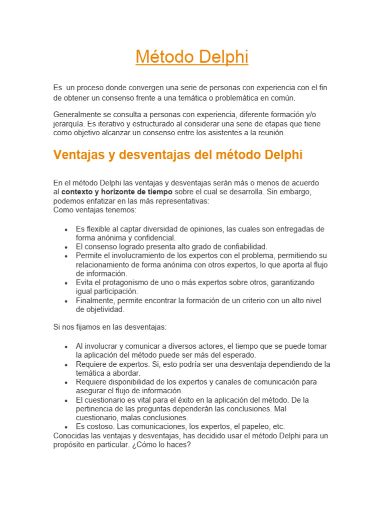 Método Delphi | PDF | Cuestionario