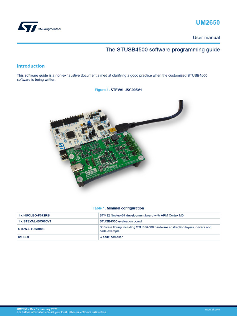 Um2650 The Stusb4500 Software Programing Guide Stmicroelectronics | PDF ...