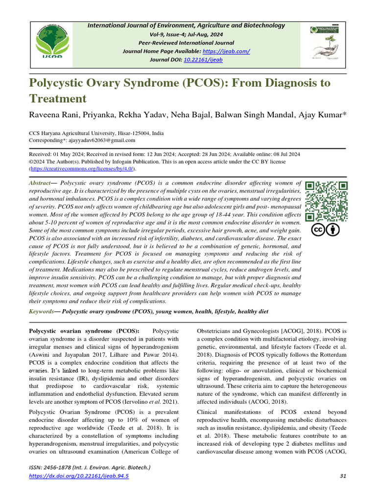 Polycystic Ovary Syndrome (PCOS) : From Diagnosis To Treatment | PDF ...