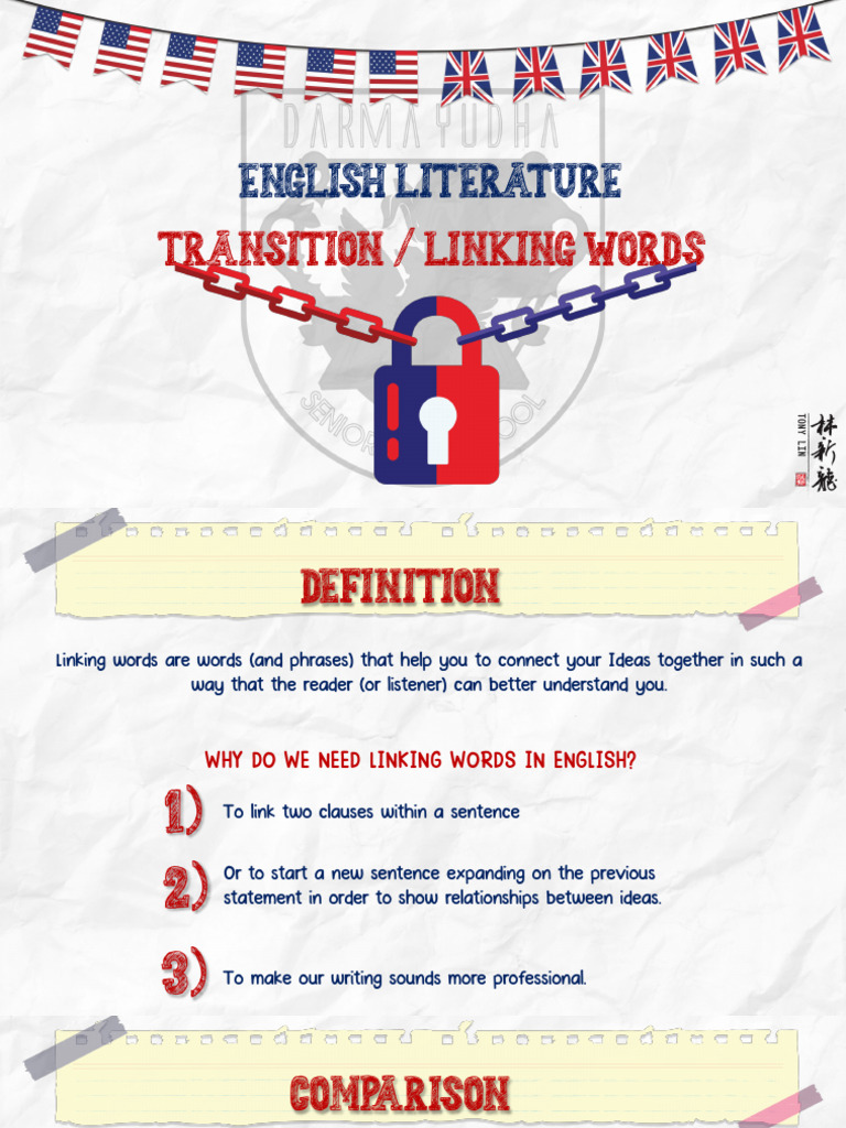 Linking Words Literature (Lesson 5) | PDF | Clause | Linguistic Typology