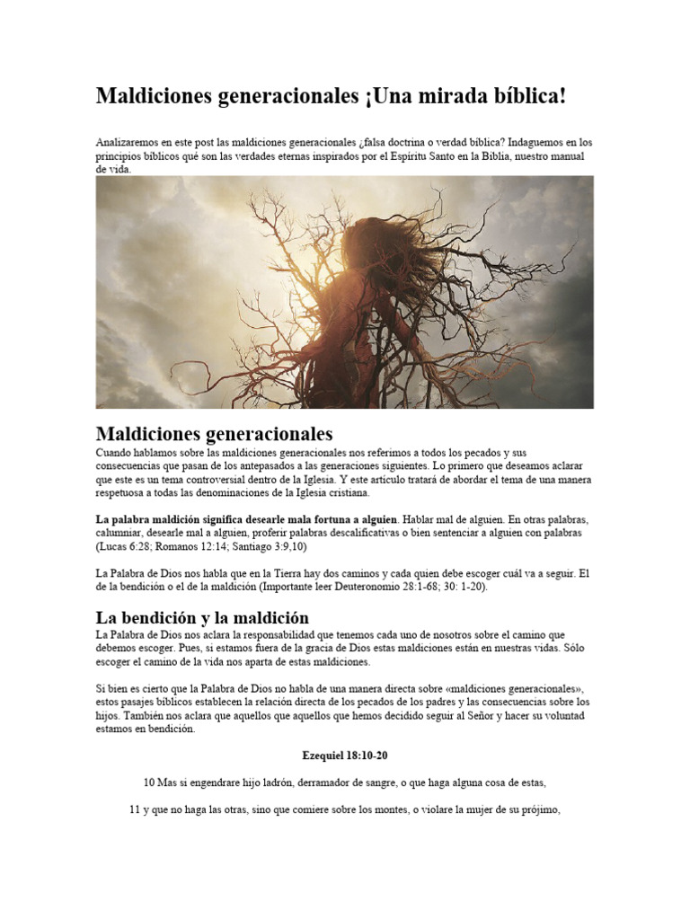 Maldiciones Generacionales Pdf Pecado Cristo Título