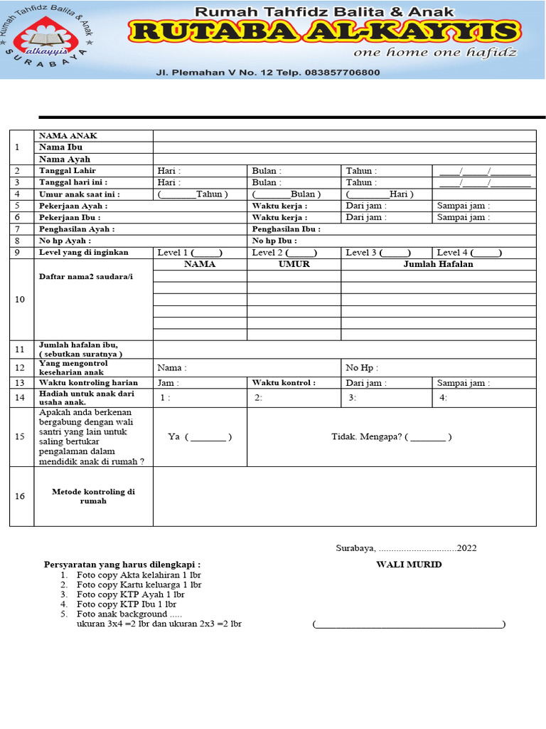 Formulir 2022 Print | PDF | Karier & Perkembangan