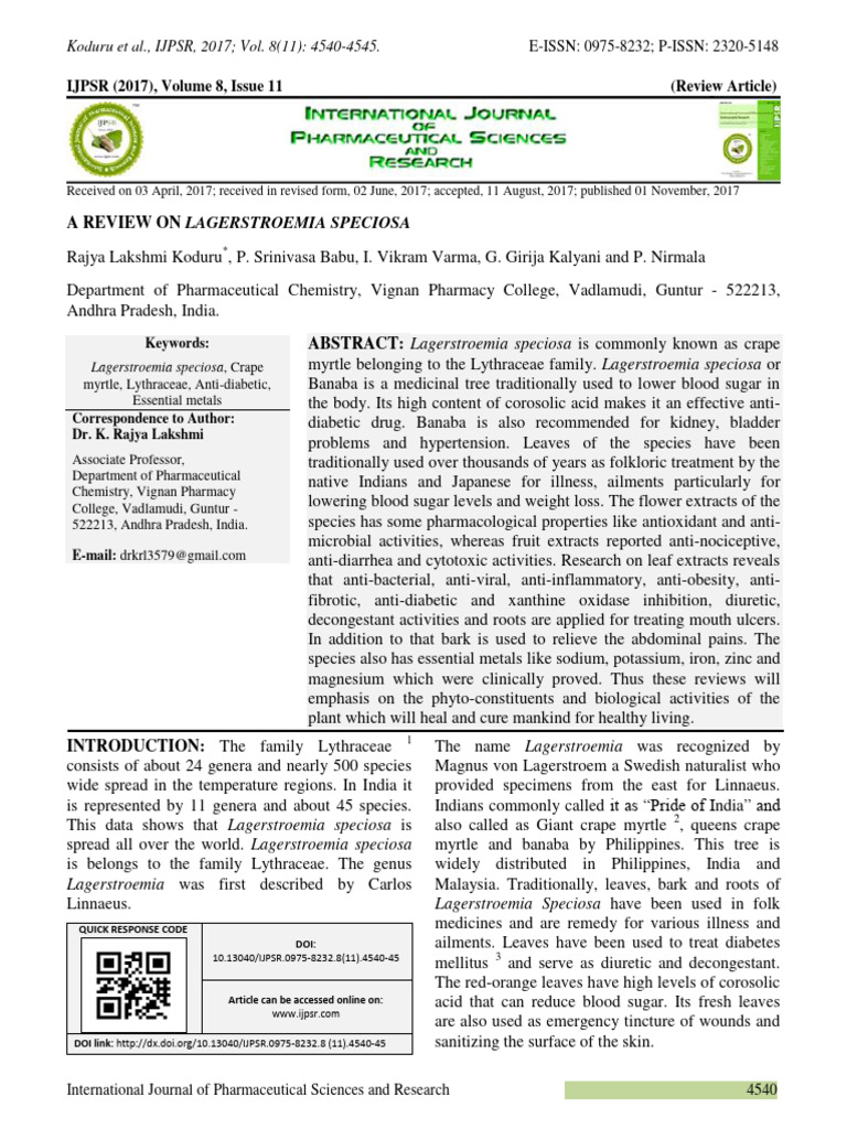 6 Vol. 8 Issue 11 Nov 2017 IJPSR RE 2290 | PDF