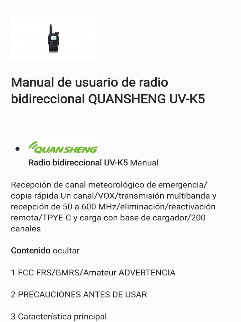 Radio Quansheng | PDF
