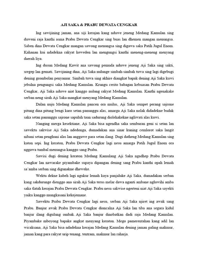 Aji Saka 2 Bahasa Jawa | PDF