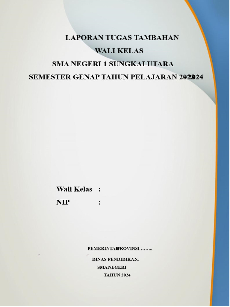 Laporan Wali Kelas 2024 | PDF