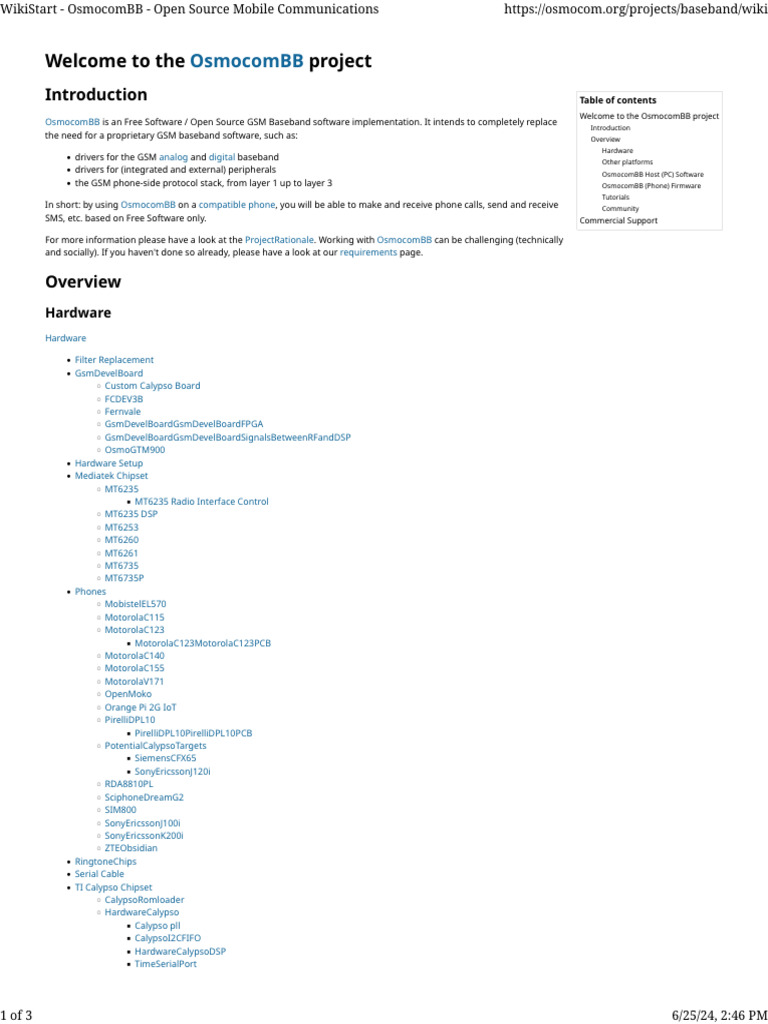 WikiStart - OsmocomBB - Open Source Mobile Communications | PDF | Telecommunications | Computer ...