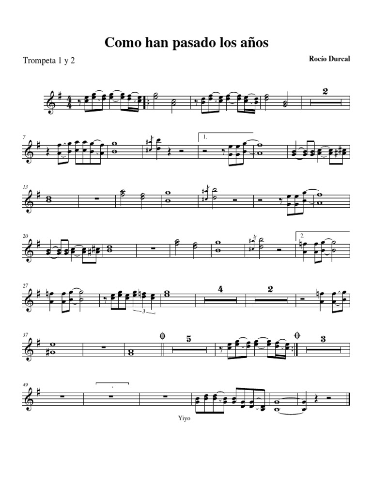Partitura "Como han pasado los años" | PDF