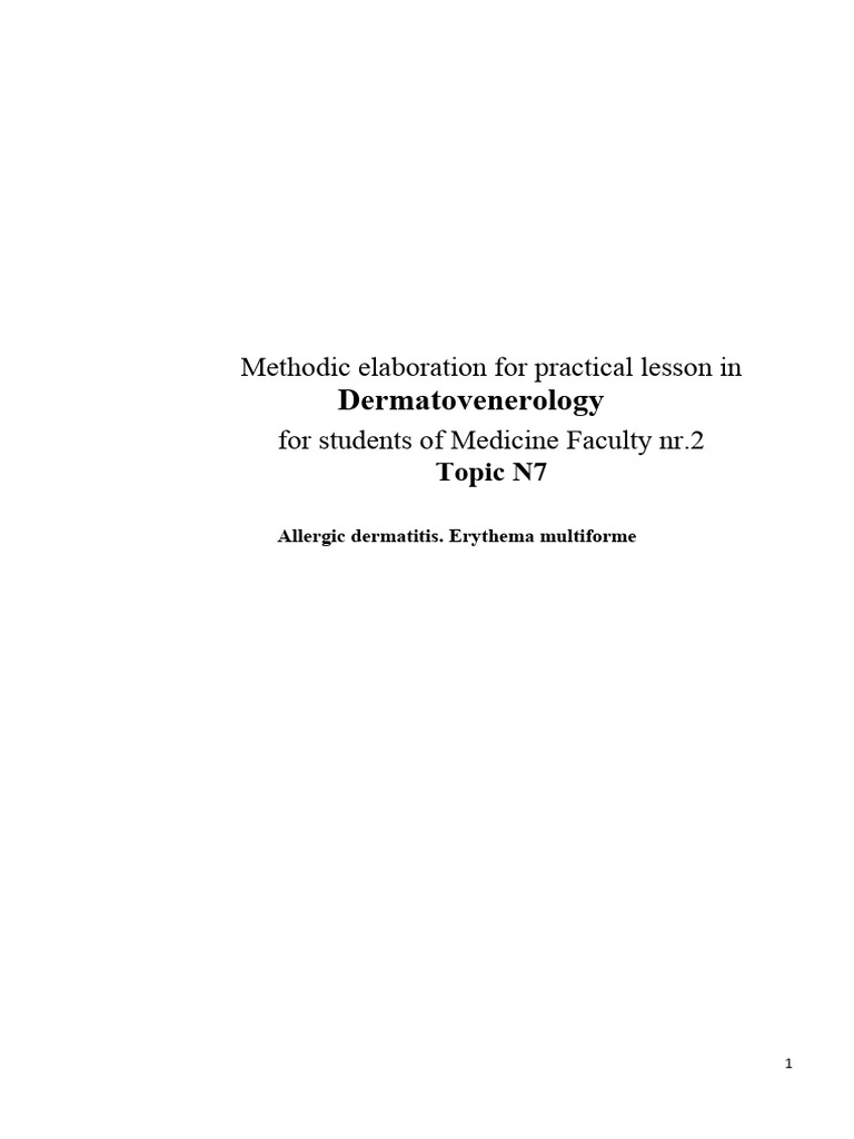 Meth Elab Topic N7 | PDF | Dermatitis | Allergy