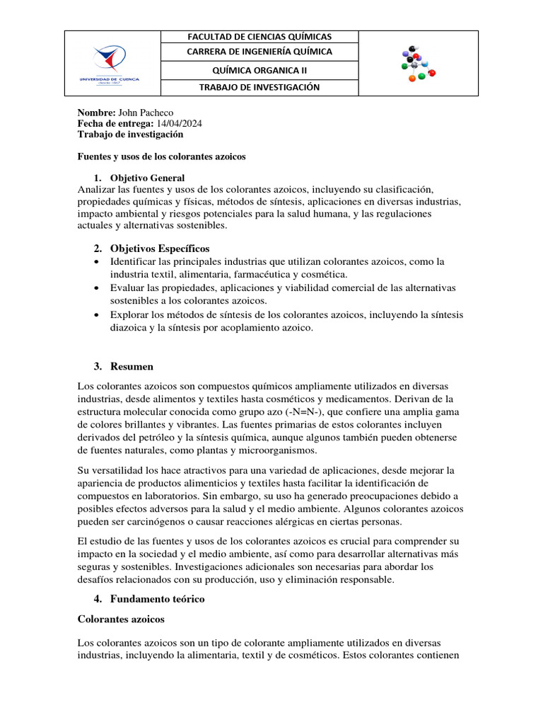 colorantes_azoicos | Descargar gratis PDF | Textiles | Síntesis química