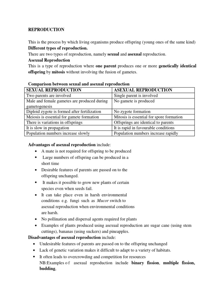 Reproduction Part 1 093450 Pdf Sexual Reproduction Fungus