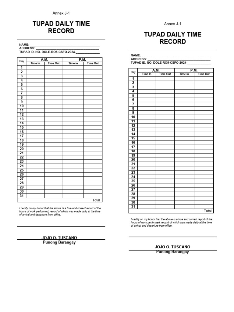 Appendix 24 - Daily Time Record (DTR) | PDF
