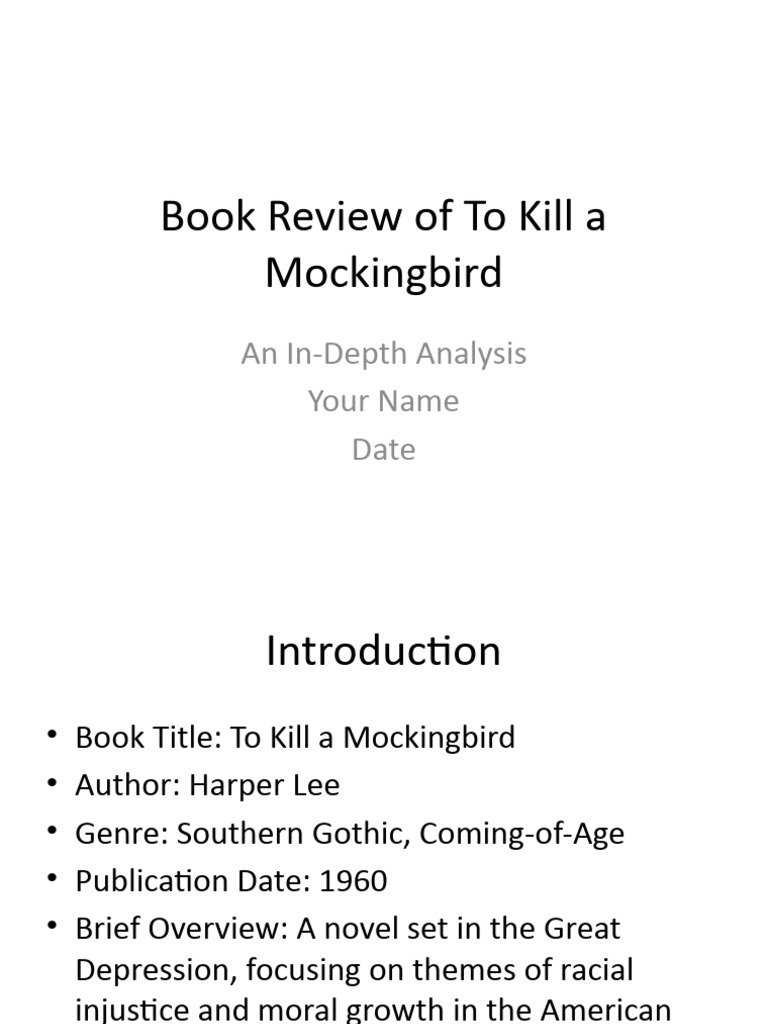 To Kill A Mockingbird Book Review | PDF | To Kill A Mockingbird