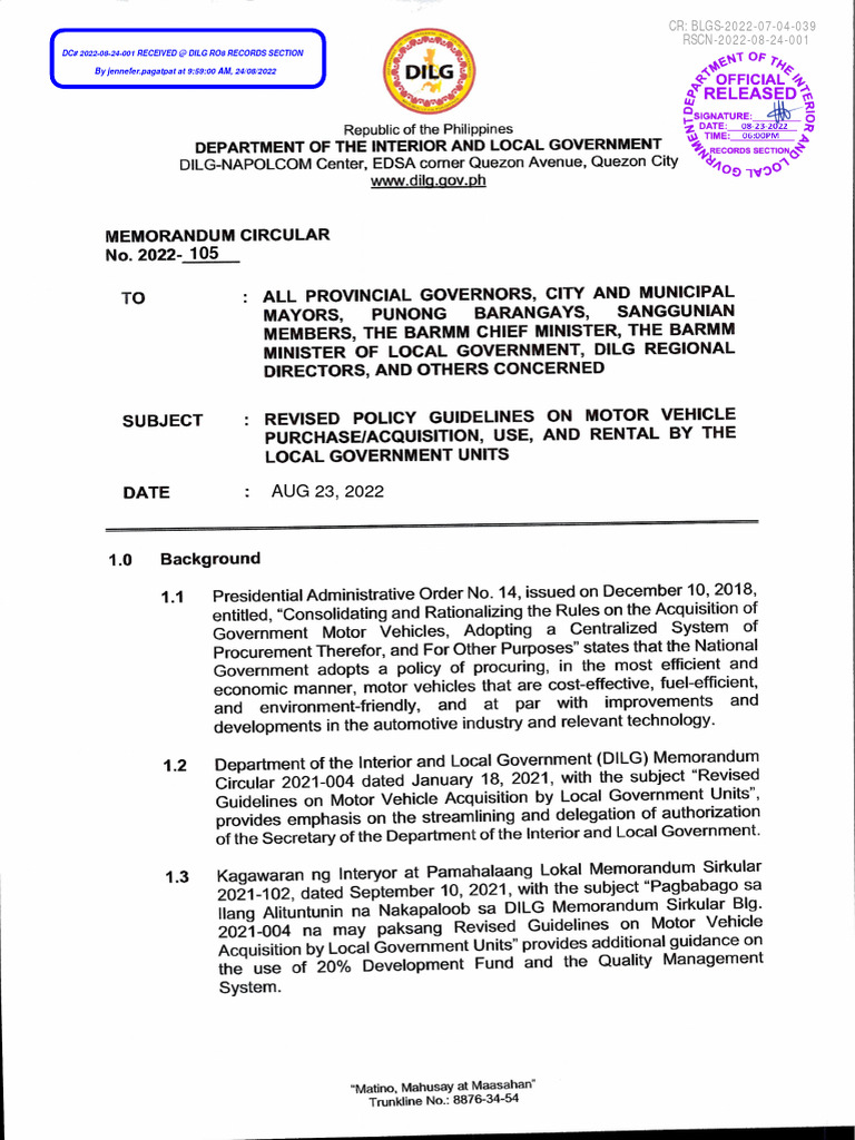 Dilg Memocircular 2022825 Eeb6dcd124 | PDF | Home & Garden | Computers