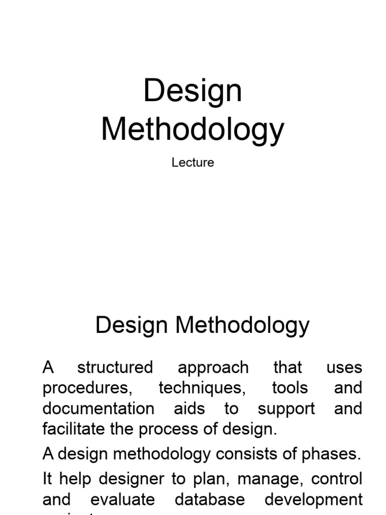 Design Methodology | PDF | Databases | Conceptual Model