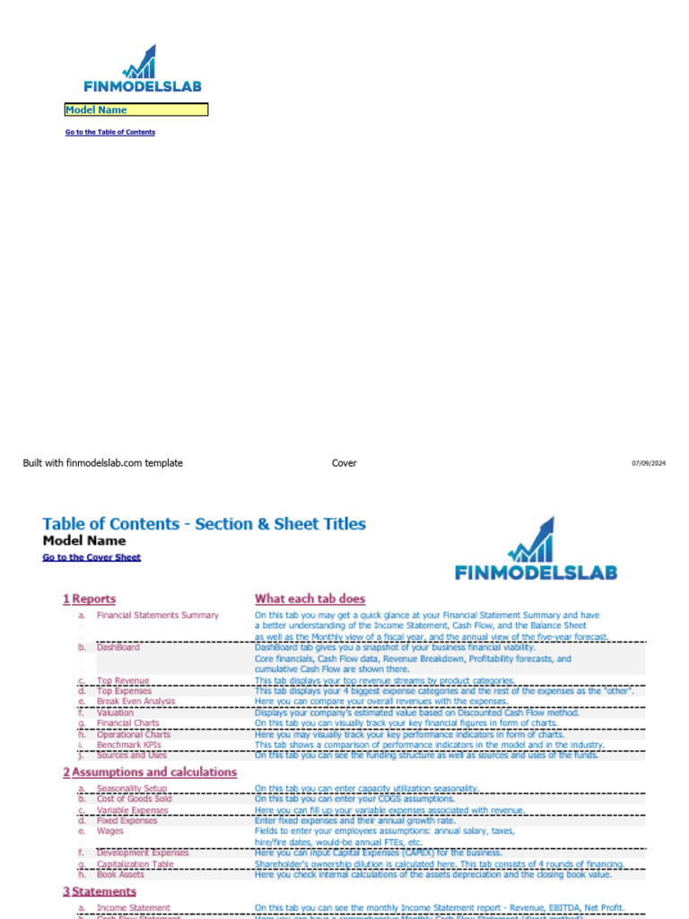 FS Model | PDF | Expense | Balance Sheet