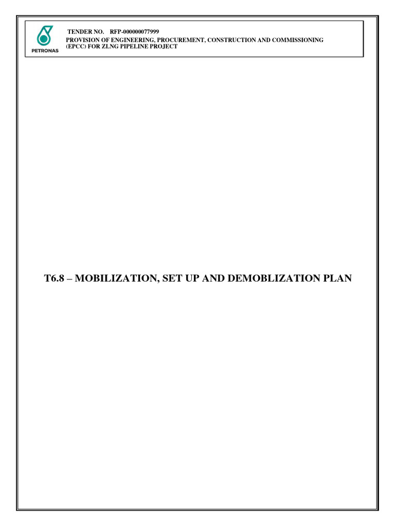 ZLNG Mob Plan | PDF | Risk Management | Pipe (Fluid Conveyance)