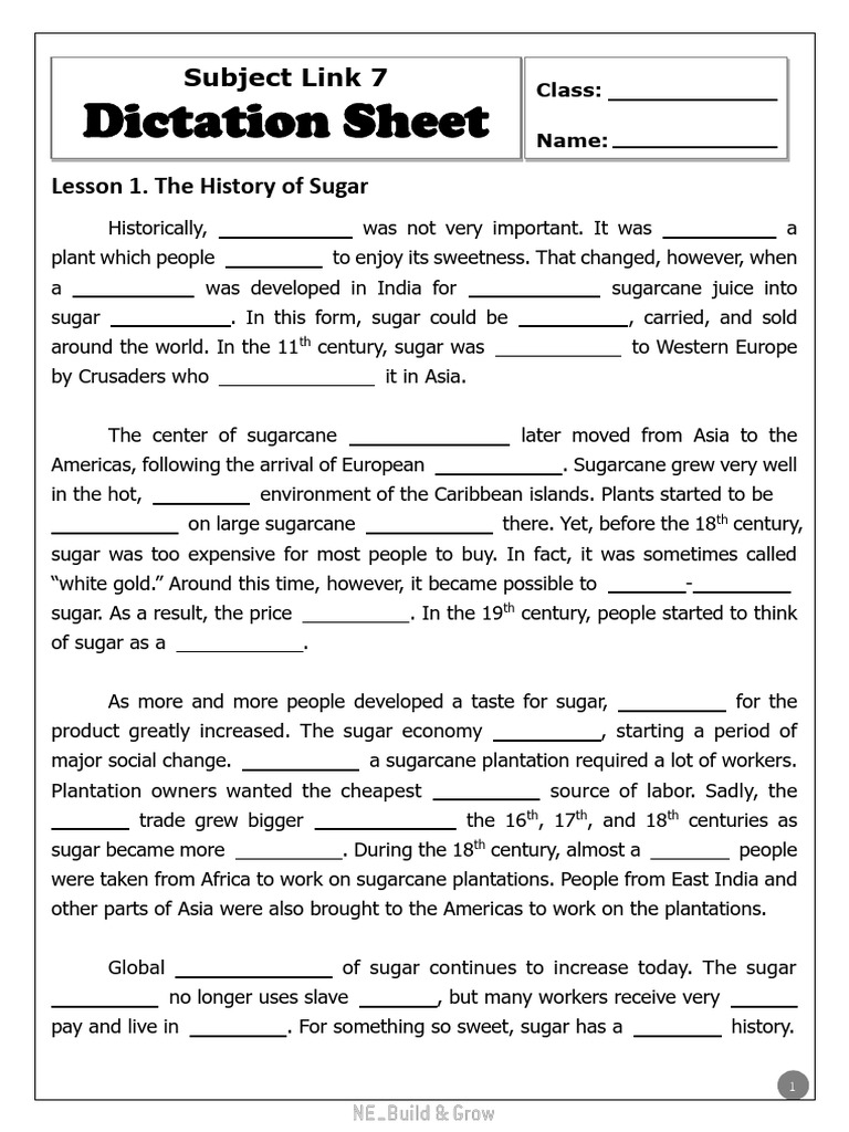 Subject Link 7 - Dictation - PDF | PDF | Stars | Candy