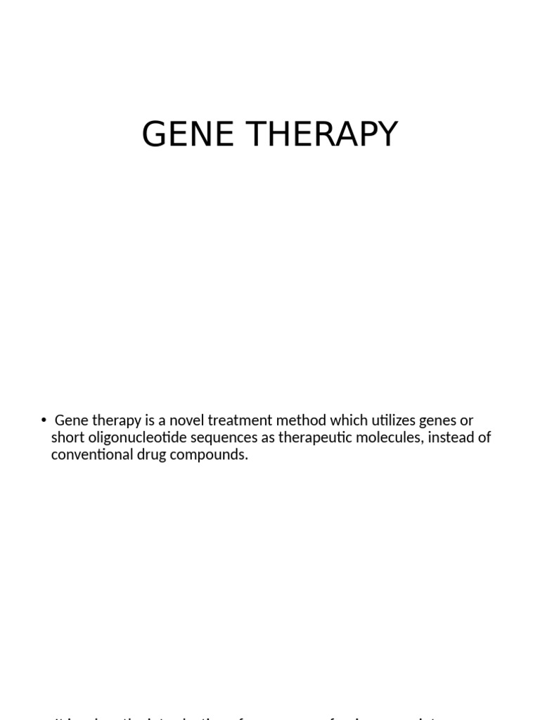 Unit 1.1 Gene Therapy Introduction | PDF | Gene Therapy | Gene