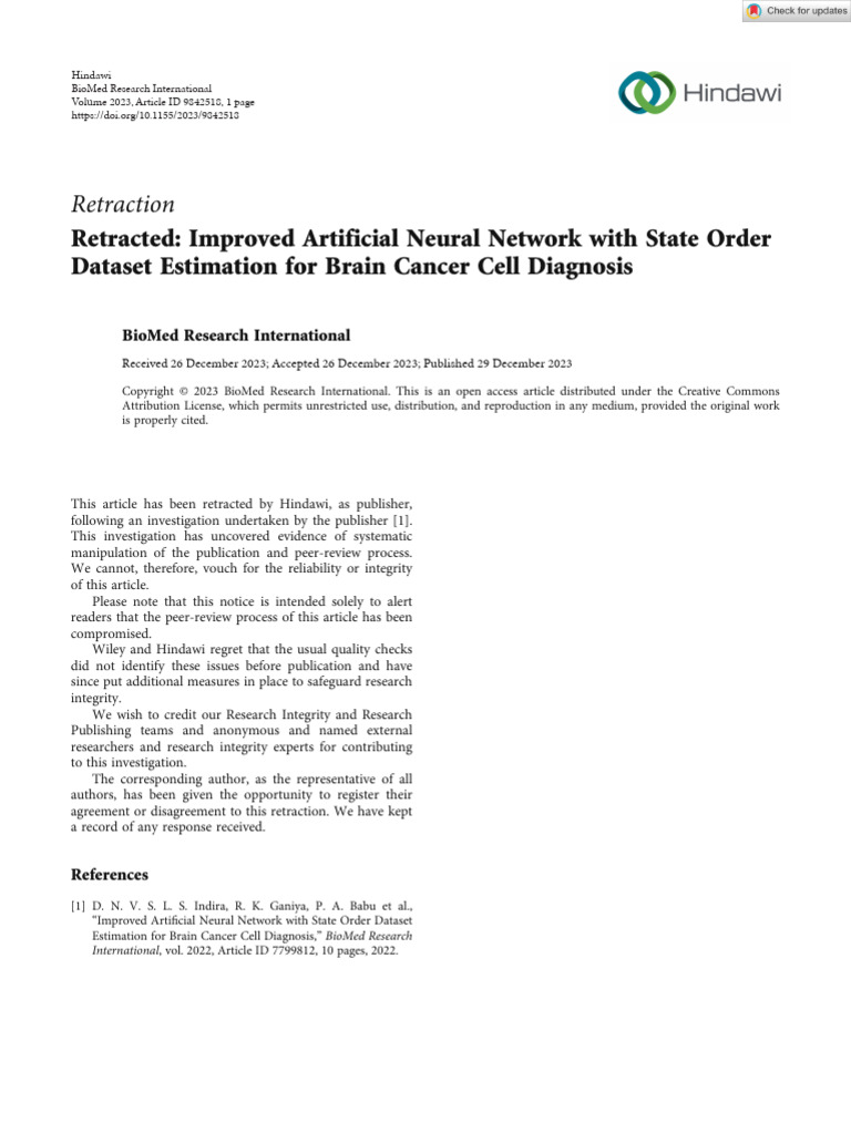 Retraction Retracted: Improved Artificial Neural Network With State Order Dataset Estimation For ...