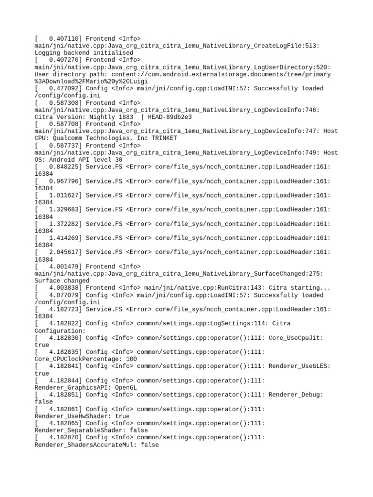 citra_log | PDF | Software Engineering | System Software