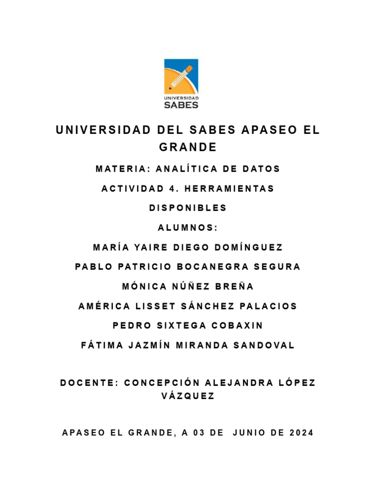 ADA4 Equipo 2 | PDF | Sas (software) | Ingeniería de software