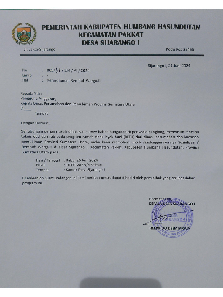 Undangan RW2 Sijarango 1 | PDF