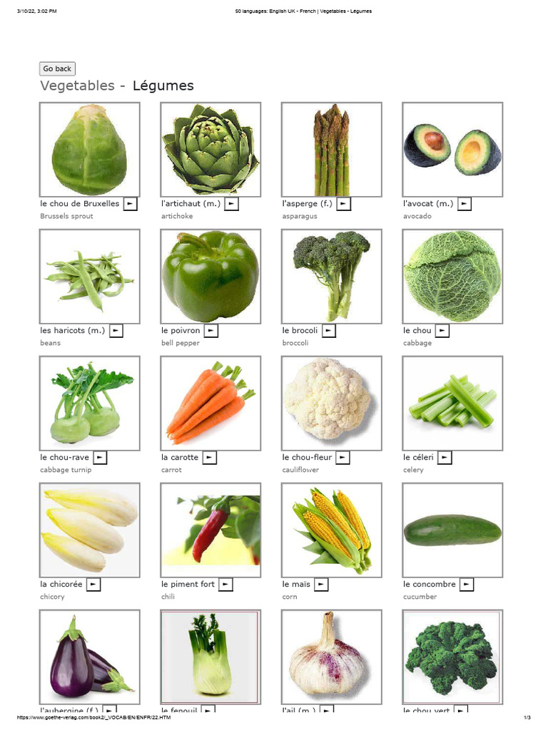 Les Légumes | PDF | Légumes | Plantes comestibles