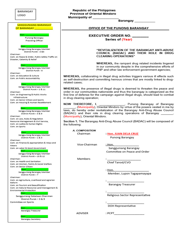 Badac Revitalization Resolution Sample | PDF | Justice | Crime & Violence