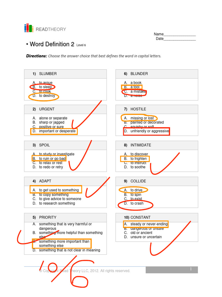 Level 6 Word Definition 2 | PDF