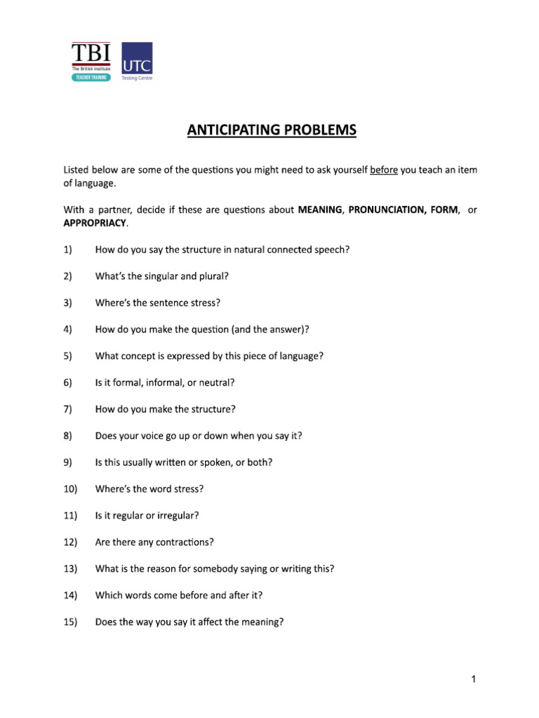 Topic Anticipating Problem | PDF