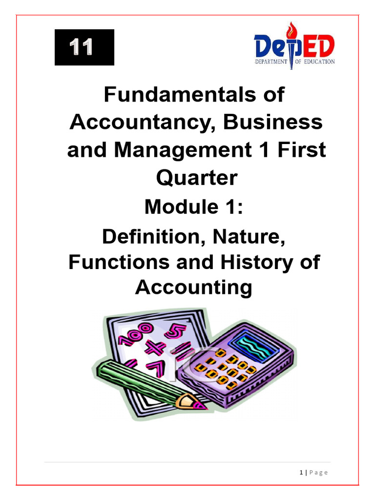 FABM-1-MODULE-1-DEFINITION-NATURE-FUNCTIONS-AND-HISTORY-OF-ACCOUNTING | PDF | Bookkeeping ...
