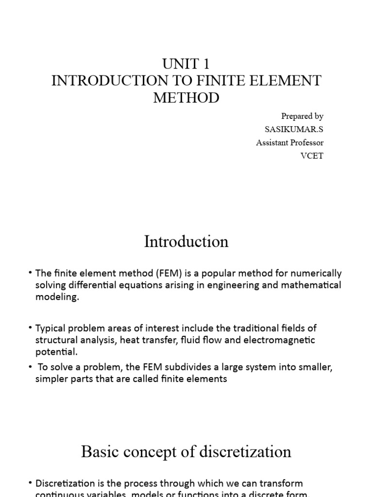 Unit1 Introduction | PDF | Finite Element Method | Applied And Interdisciplinary Physics