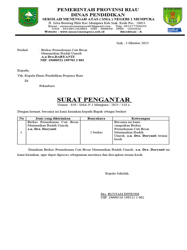 Surat Cuti Besar | PDF