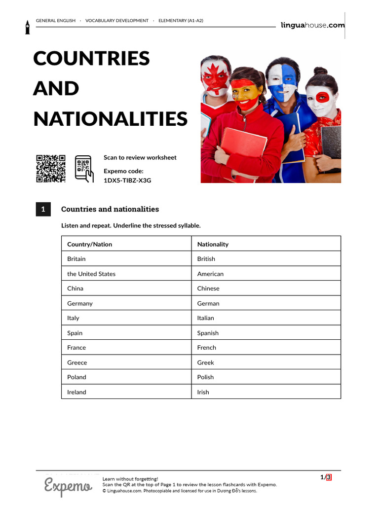 Countries and Nationalities British English Student | PDF | Languages | Foreign Language Studies