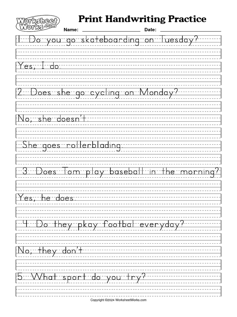 WorksheetWorks Print Handwriting Practice 3 | PDF | Business | Finance ...