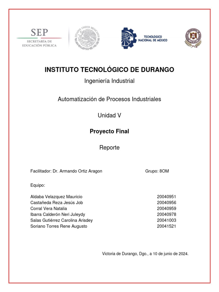 Proyecto Final Equipo 2 Avión | PDF | Robot | Robótica