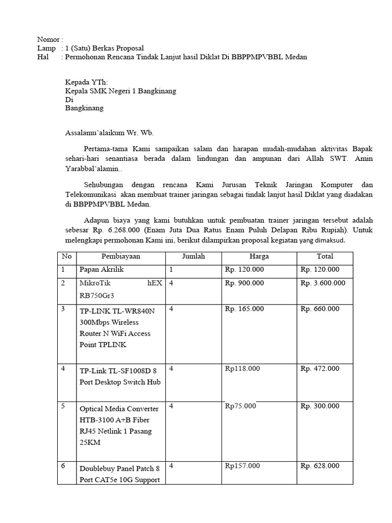 Proposal RTL Jurusan TJKT | PDF