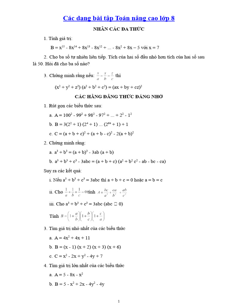 Cac-dang-bai-tap-toan-8-nang-cao | PDF