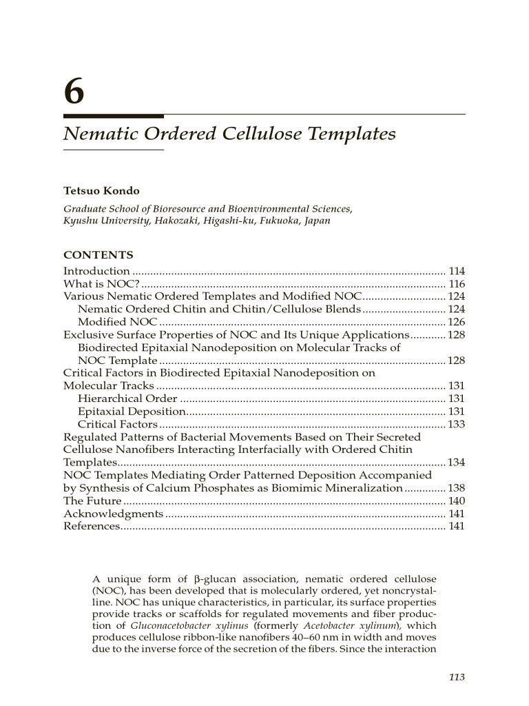 Nematic Ordered Cellulose Templates | PDF | Physical Sciences | Materials