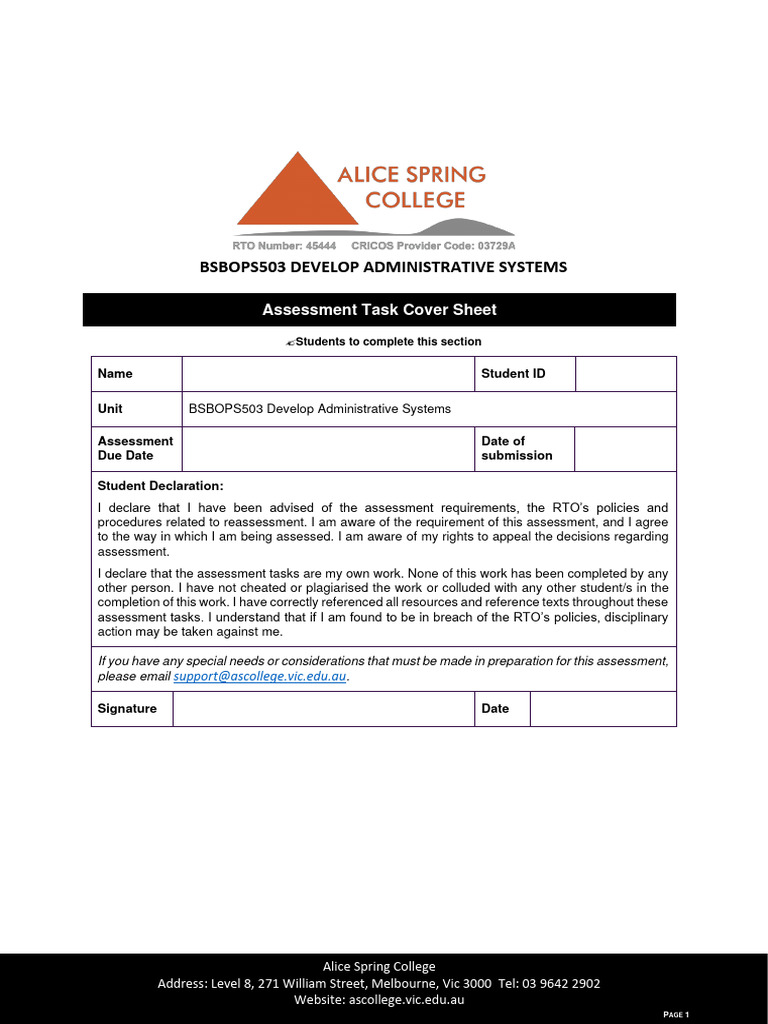 BSBOPS503 Sample Answers | PDF | Risk | Procurement