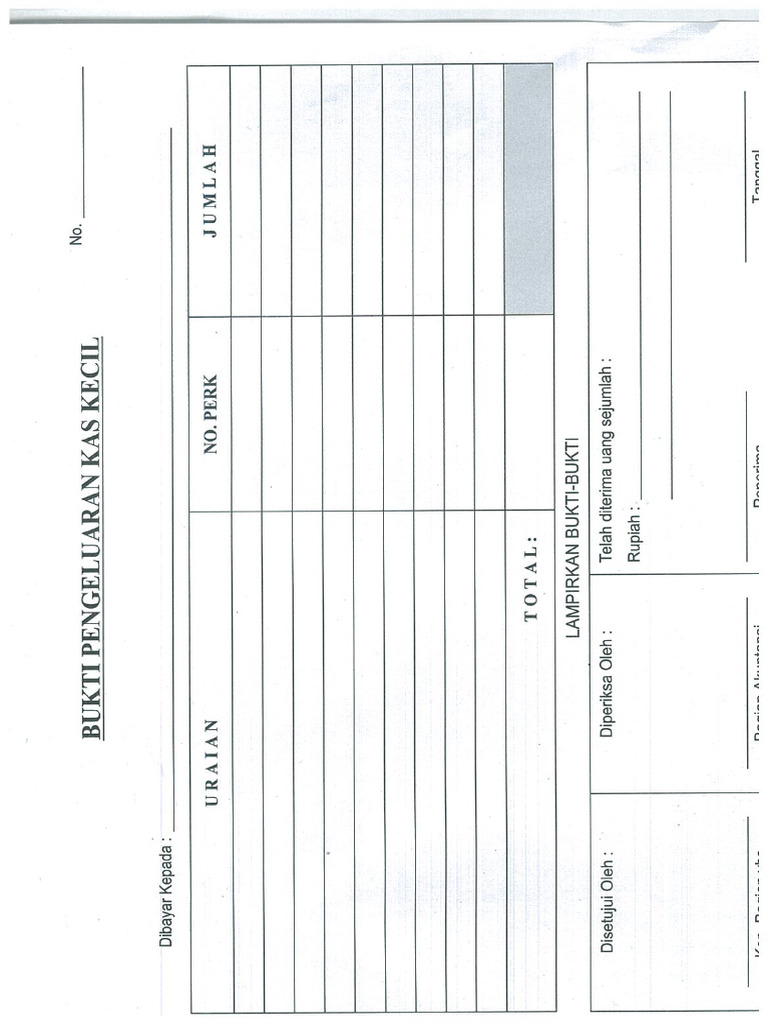Form Kas Kecil | PDF