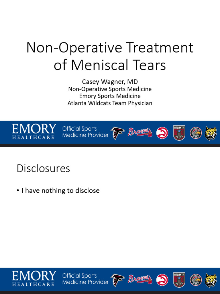 Non-Operative Meniscal Tear Treatments | PDF | Clinical Medicine ...
