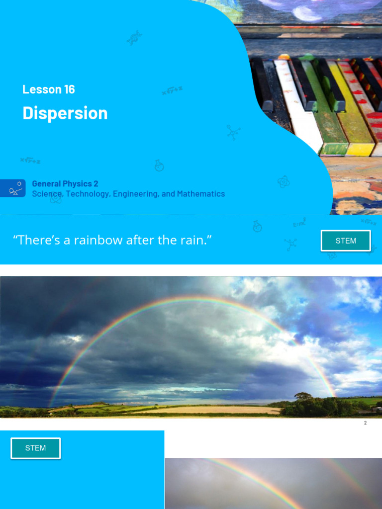 LESSON 16 Dispersion | PDF | Rainbow | Refractive Index